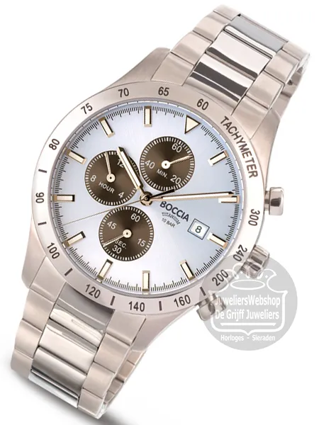 Boccia horloge 3739-01 Boccia Titanium Chronograaf horloges heren