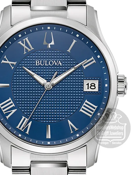 Bulova Wilton Classic Horloge 96B386 Edelstaal