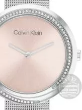 Calvin Klein Rise horloge K7A23146 dames staal zilver met wit