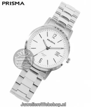 Prisma Horloge P1474 Dames Slimline Classic Steel White
