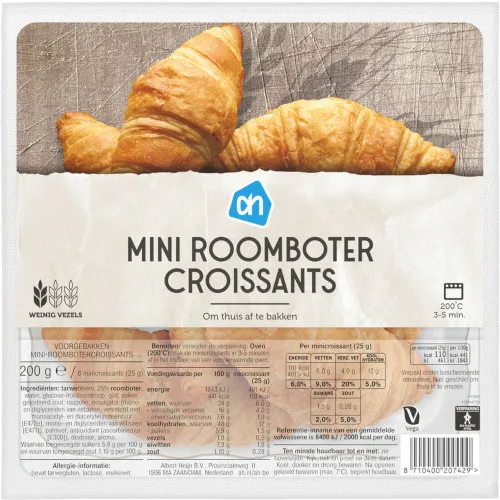 AH Afbak Mini Roomboter Croissants (8 stuks)