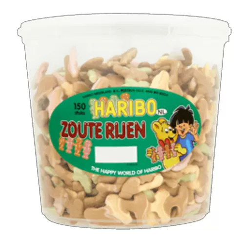 Haribo Zoute Rijen 150 Stuks (840 gr.)