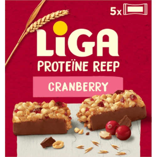 Liga Proteïne Reep Cranberry, Hazelnoot & Pinda (5 stuks)