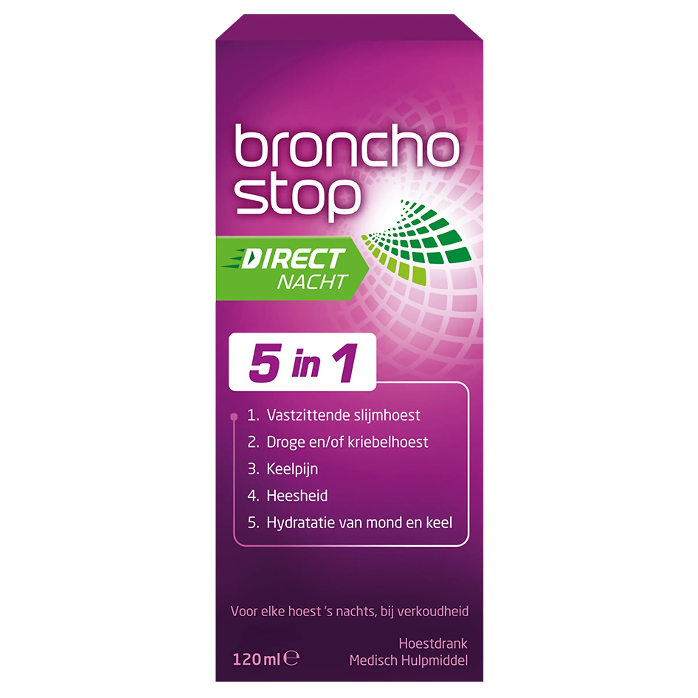 Bronchostop Direct Nacht 5-in-1 Hoestdrank 120ml bestellen bij BENU Shop