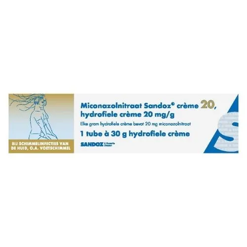 Sandoz Miconazolnitraat 20mg/g Hydrofiele Crème 30g bestellen bij BENU Shop