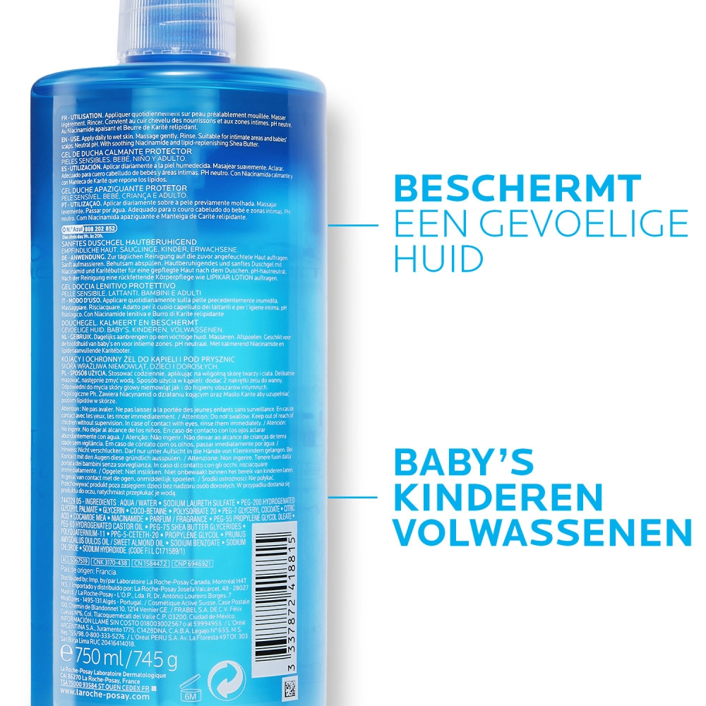 La Roche-Posay Lipikar Wasgel 750ml bestellen bij Mijnhuidonline