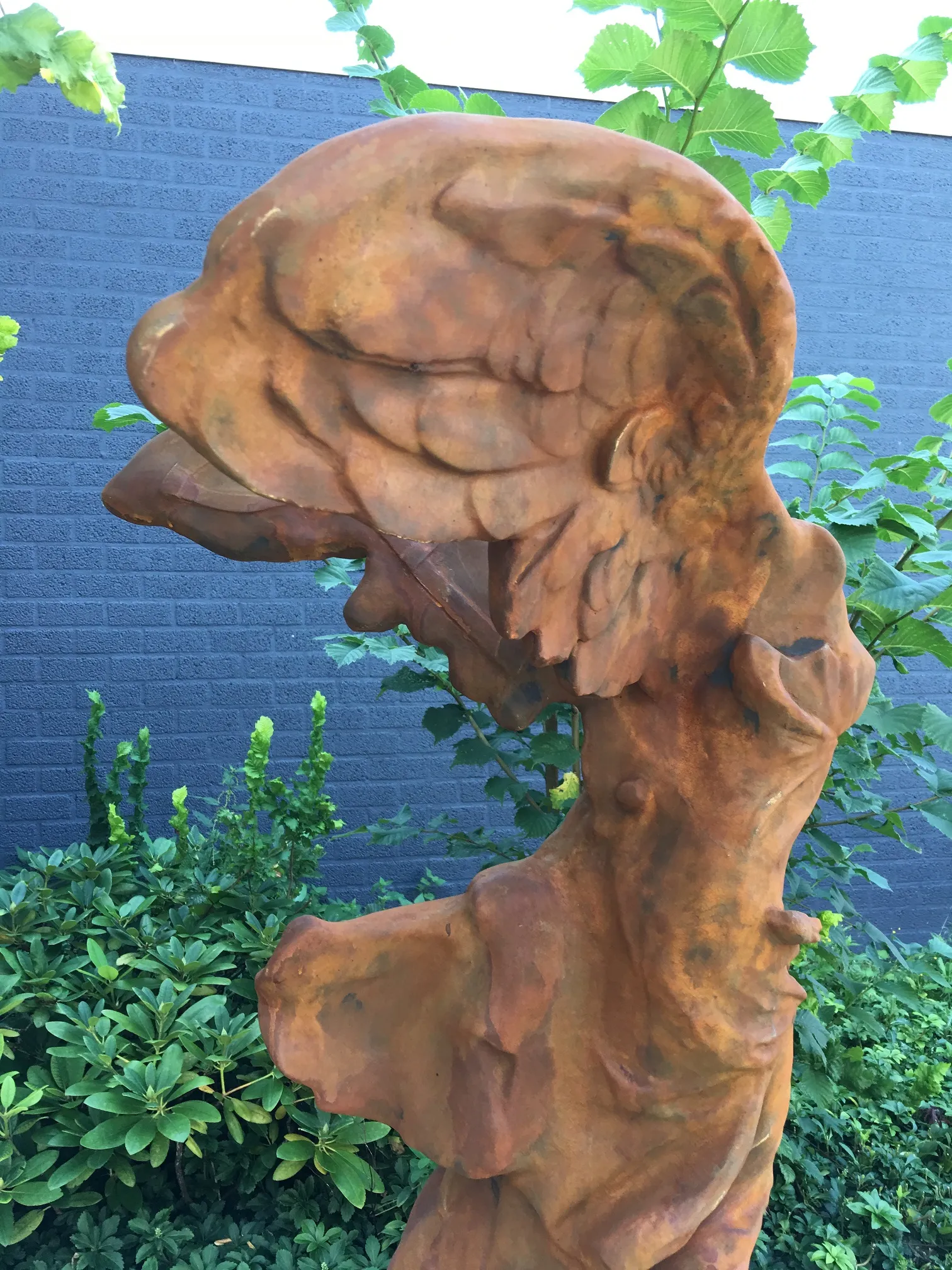 Engel - Nikè - stenen beeld - 97 cm - oxide - in detail