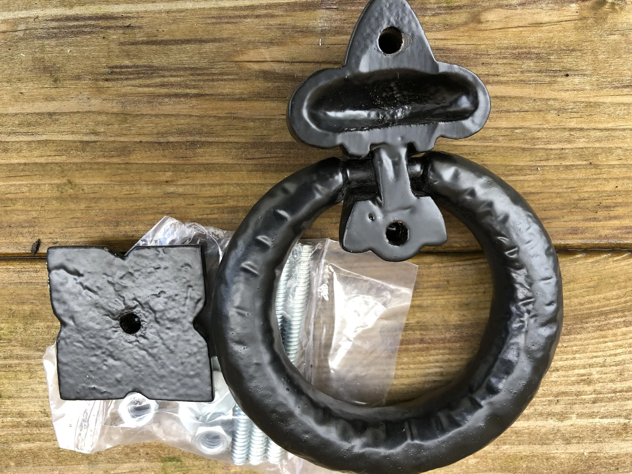 Antieke deurklopper - klassiek design - zwart - ijzer