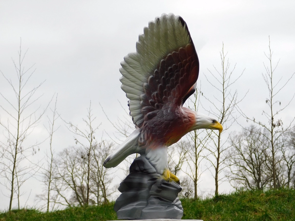 Statue Adler in Farbe - 60 cm - Polystone - Tierstatue