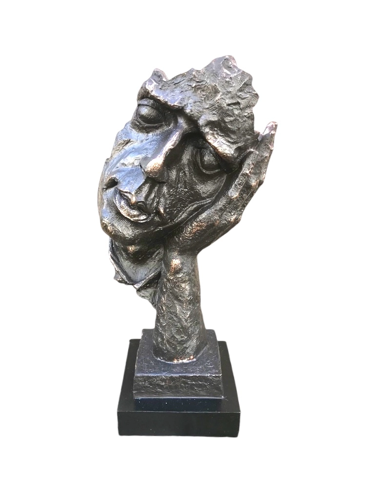 Statue "der Denker" Polystone Bronze-Look, schönes Design ...