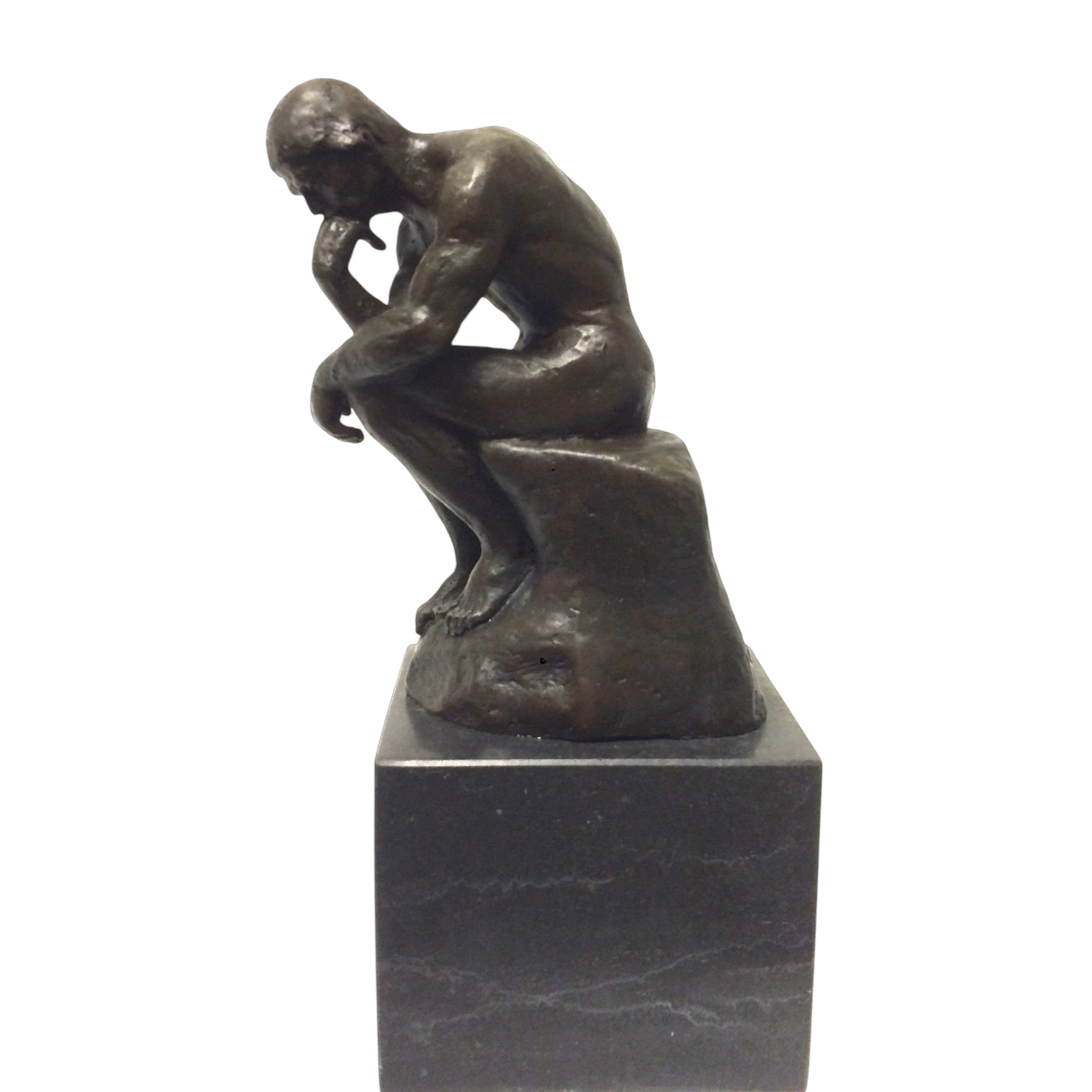 Bronze „Der Denker“ – Schreibtischskulptur nach Rodin
