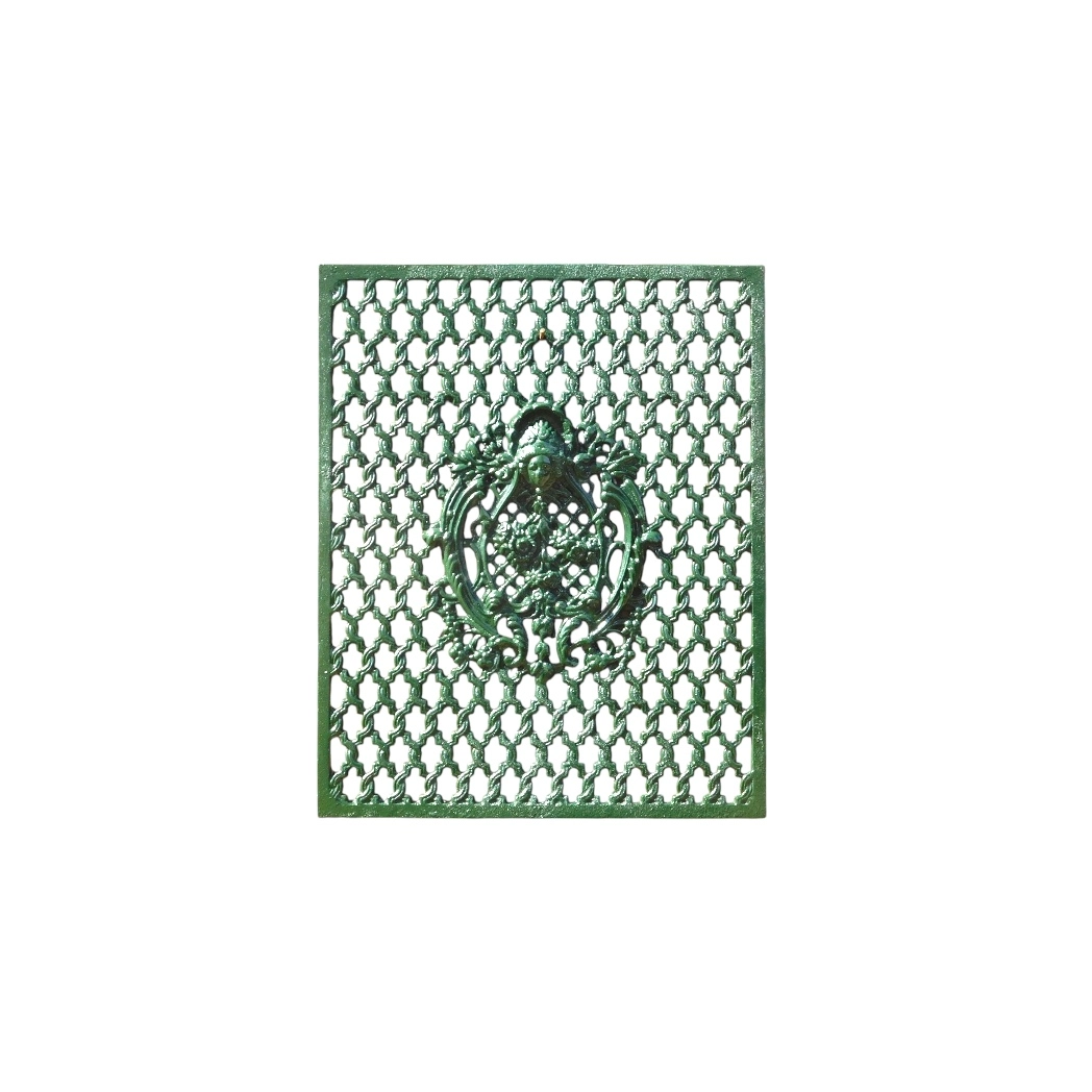 Deurrooster – raamrooster – 75 x 60,5 cm – groen – gietijzer