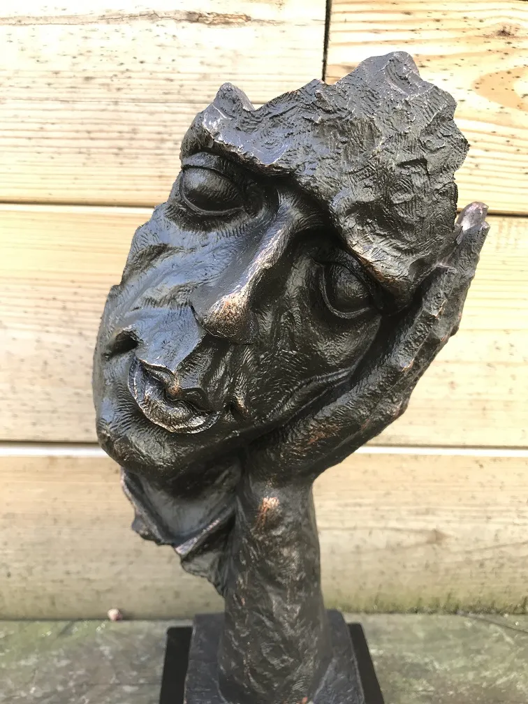 Statue "der Denker" Polystone Bronze-Look, schönes Design ...