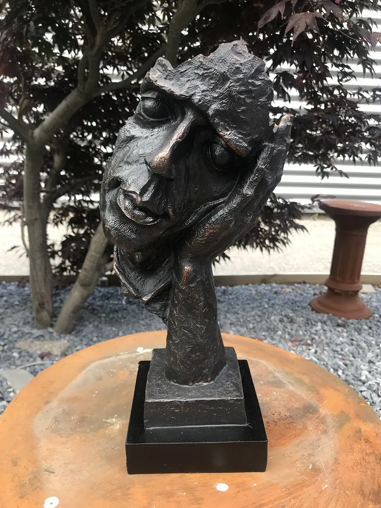 Statue "der Denker" Polystone Bronze-Look, schönes Design ...