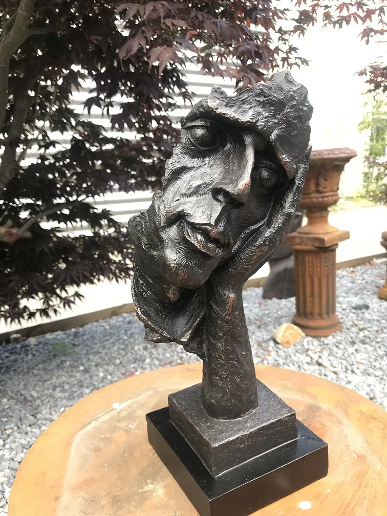 Statue "der Denker" Polystone Bronze-Look, schönes Design ...