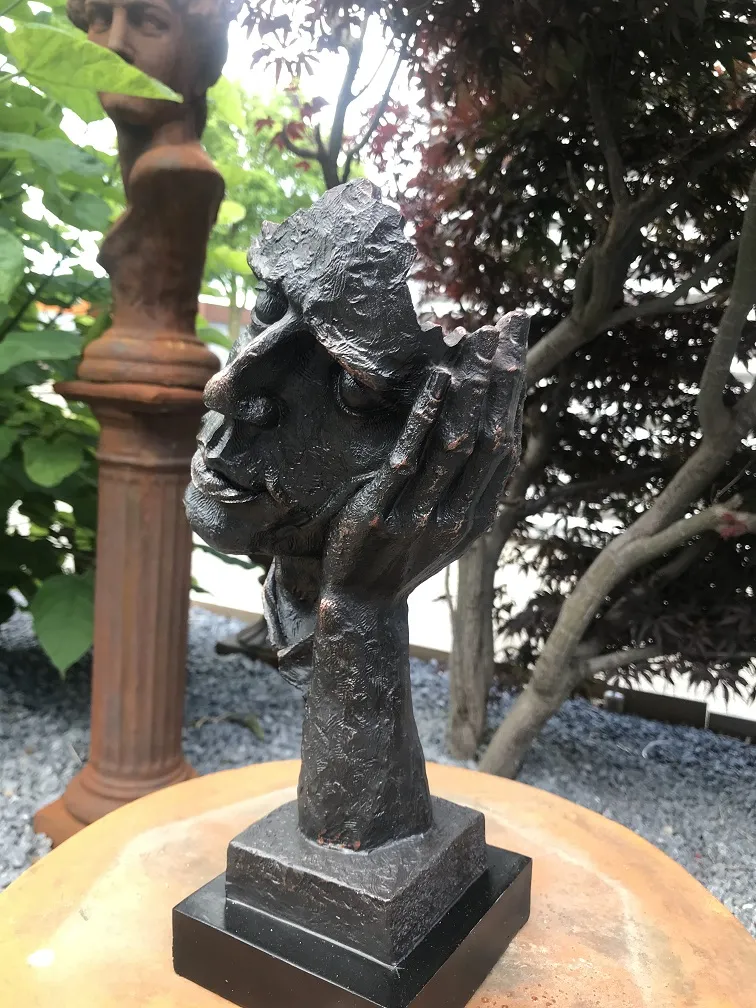 Statue "der Denker" Polystone Bronze-Look, schönes Design ...