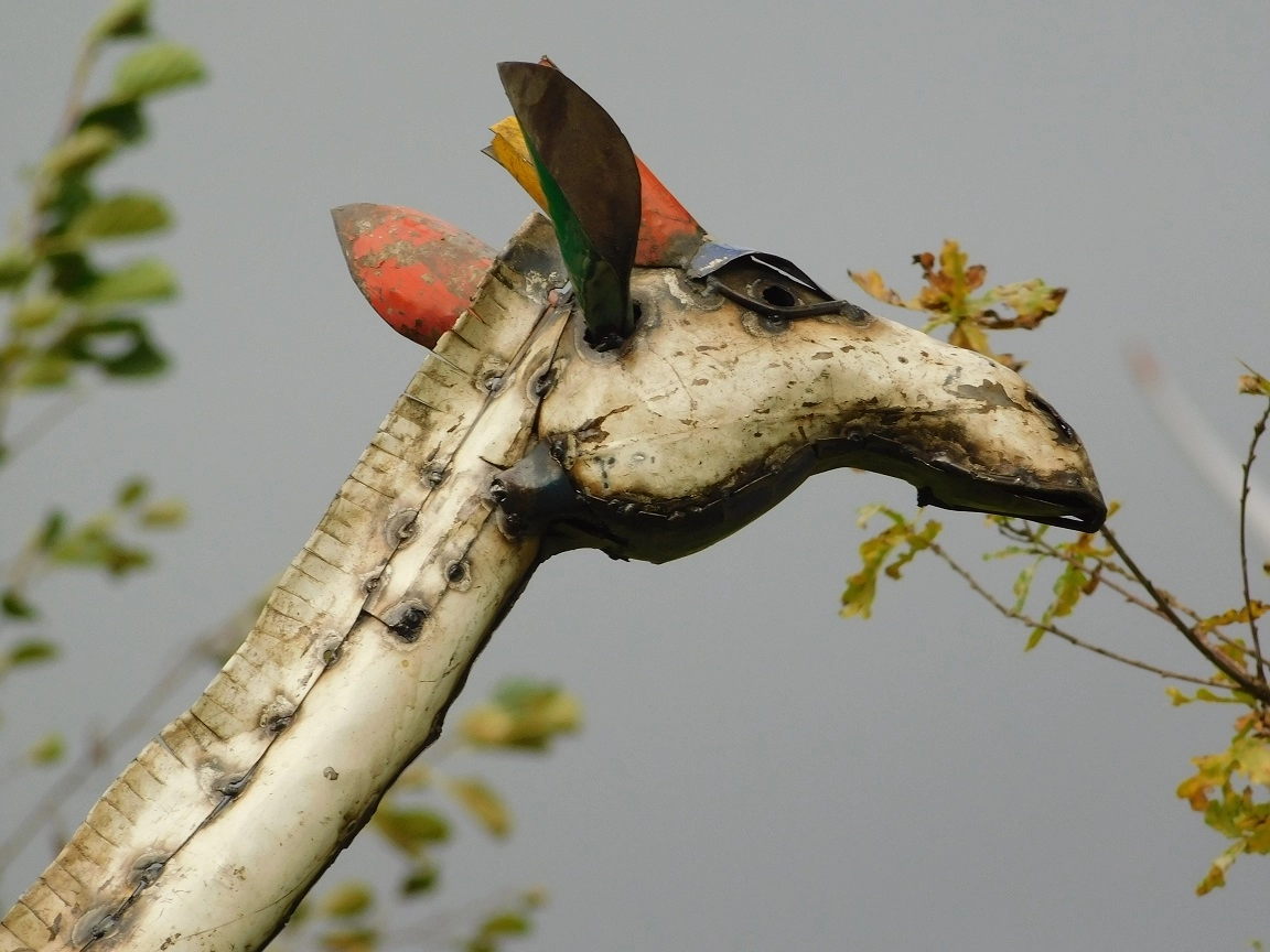 Giraffe 'Zhenga' - handgemaakt uit Afrika - 200 cm - kleur