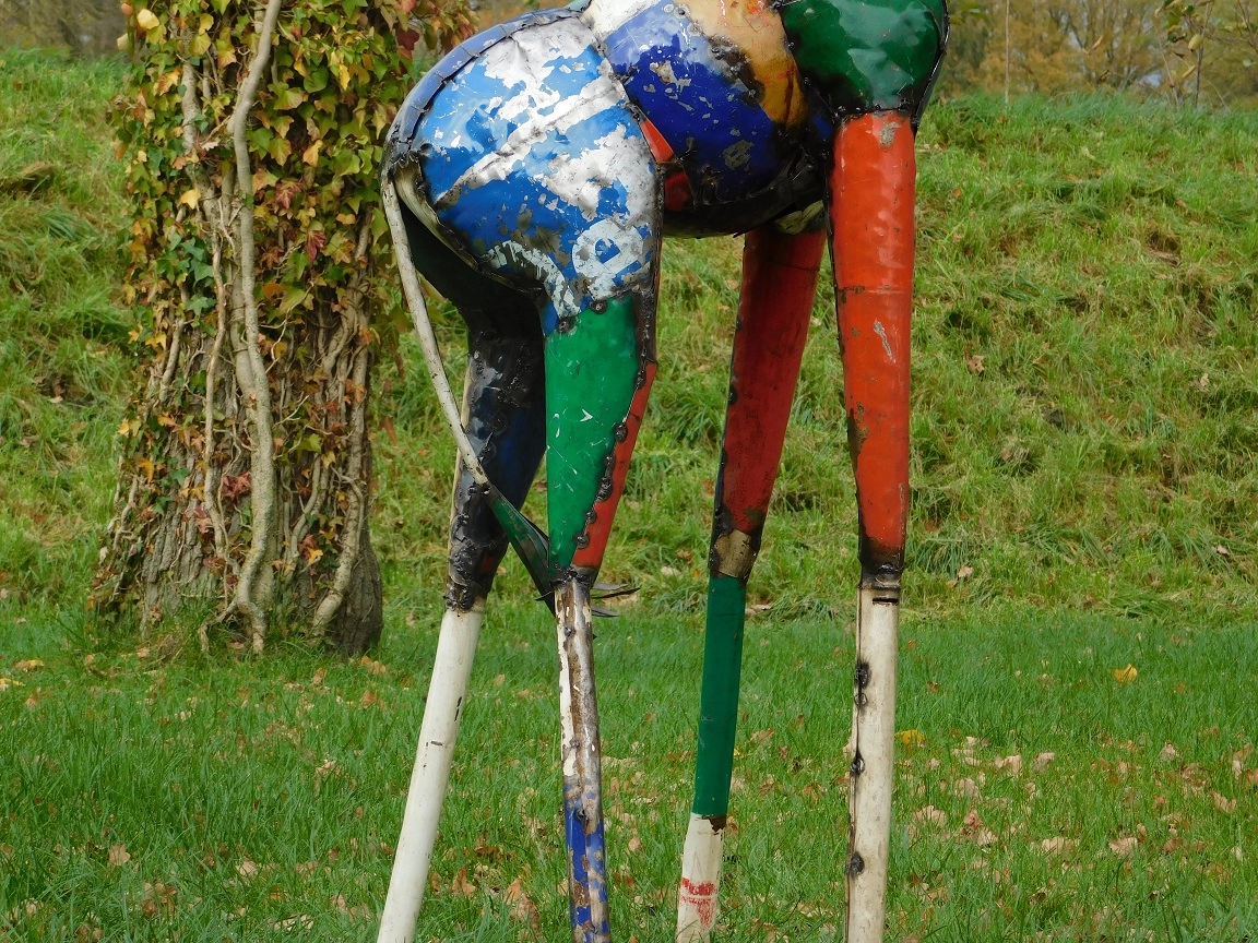 Giraffe 'Zhenga' - handgemaakt uit Afrika - 200 cm - kleur