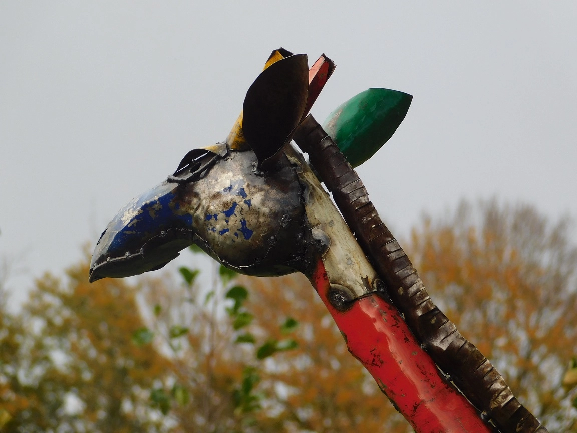Giraffe 'Zhenga' - handgemaakt uit Afrika - 200 cm - kleur