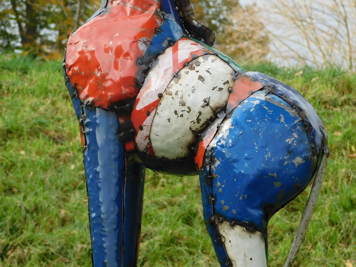 Giraffe 'Zhenga' - handgemaakt uit Afrika - 200 cm - kleur