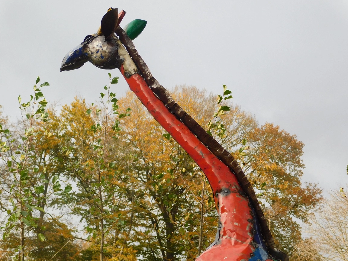 Giraffe 'Zhenga' - handgemaakt uit Afrika - 200 cm - kleur