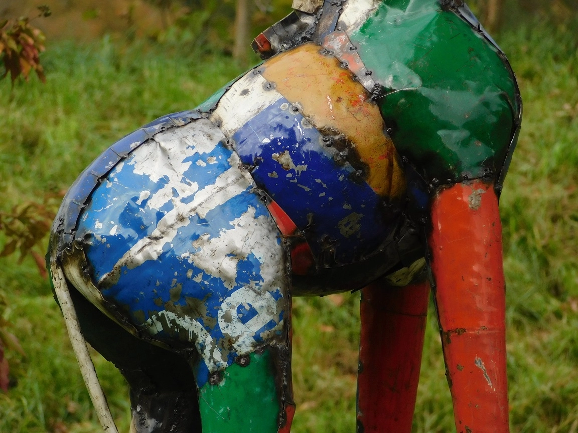 Giraffe 'Zhenga' - handgemaakt uit Afrika - 200 cm - kleur