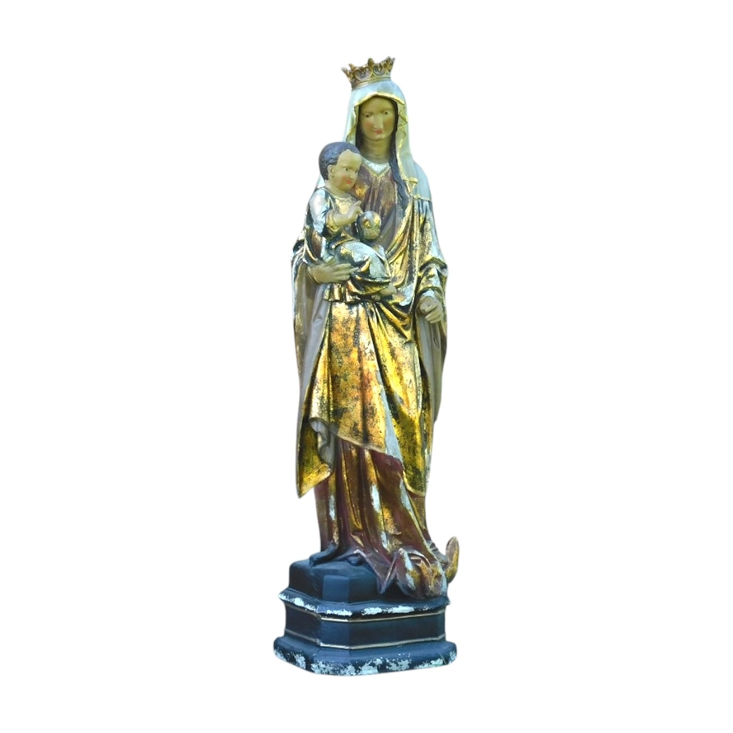 Maria mit Jesus - Polystone-Statue - 130 cm - Antik-Look