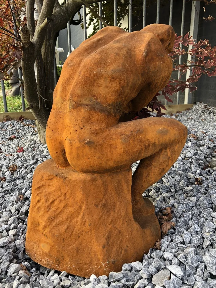 Denkende man - gietijzeren beeld - 72 cm - rustiek