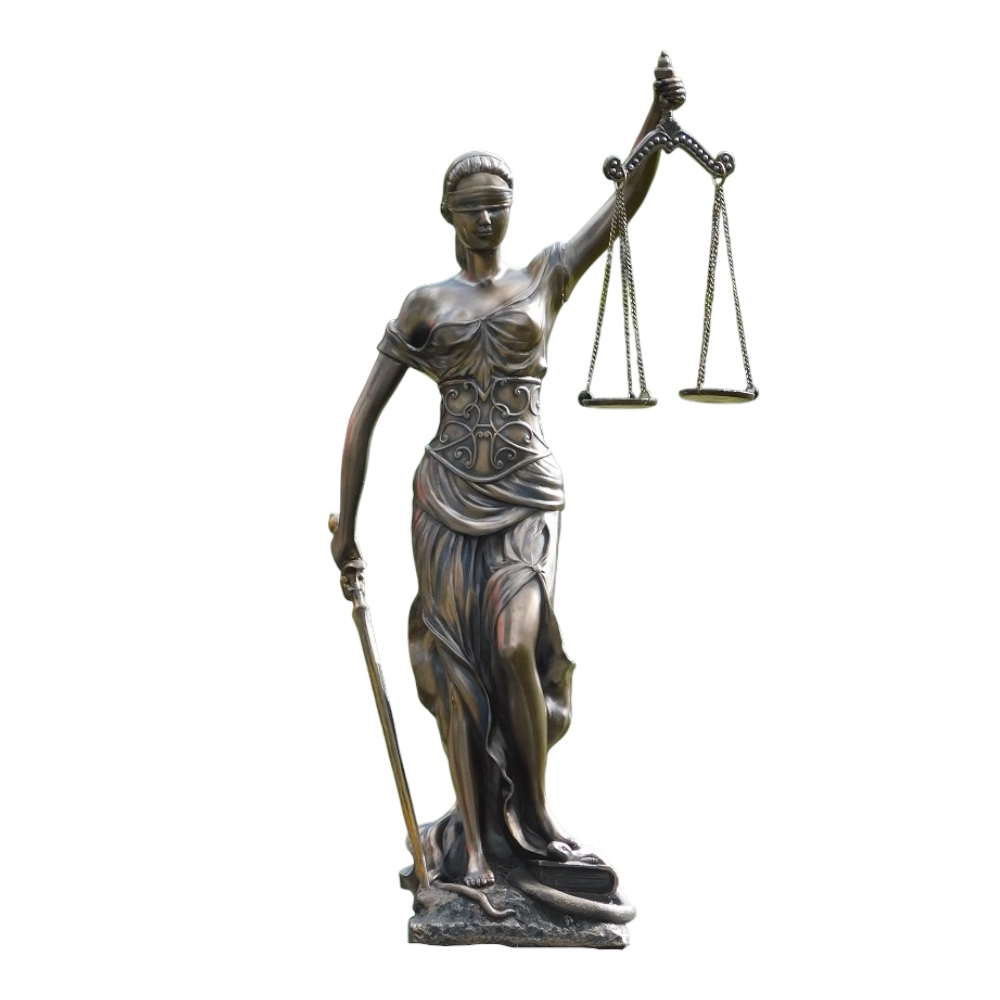 Statue Justitia – 46 cm – Polystone in Bronzefarbe