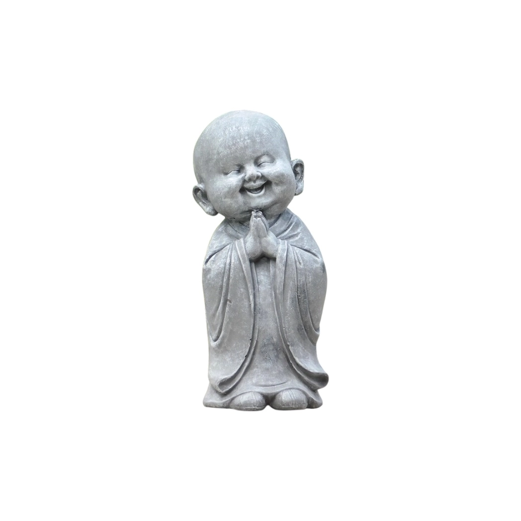 Monnik - stenen beeld - 25 cm - klassiek wit - in detail
