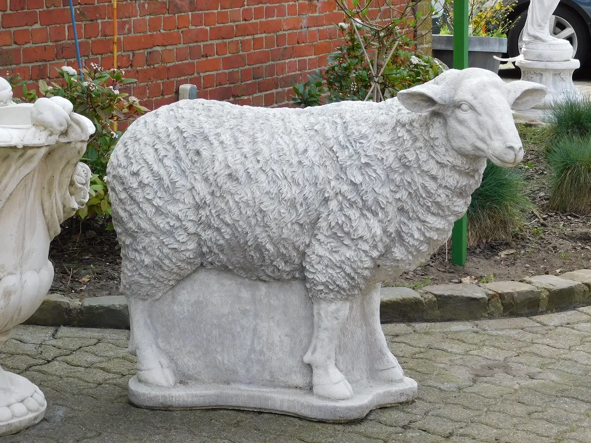 Schaap - XL - stenen dierenbeeld - 110 cm - klassiek