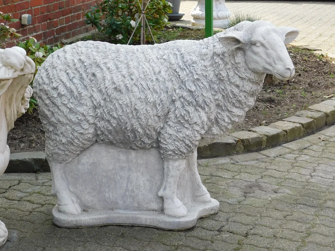 Schaap - XL - stenen dierenbeeld - 110 cm - klassiek