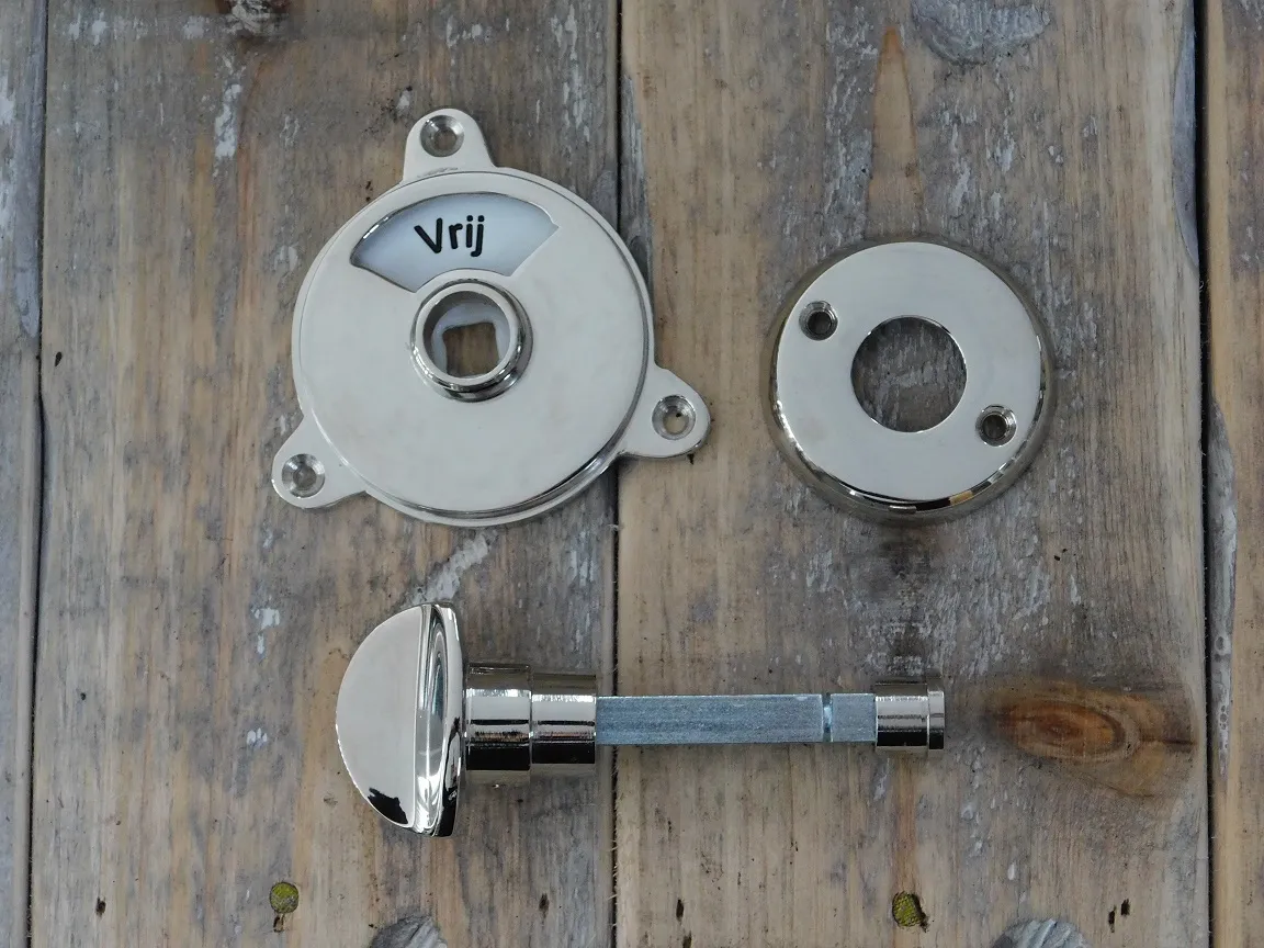 Draaislot geborsteld vrij en bezet voor toiletdeur, wc deur, montage ...