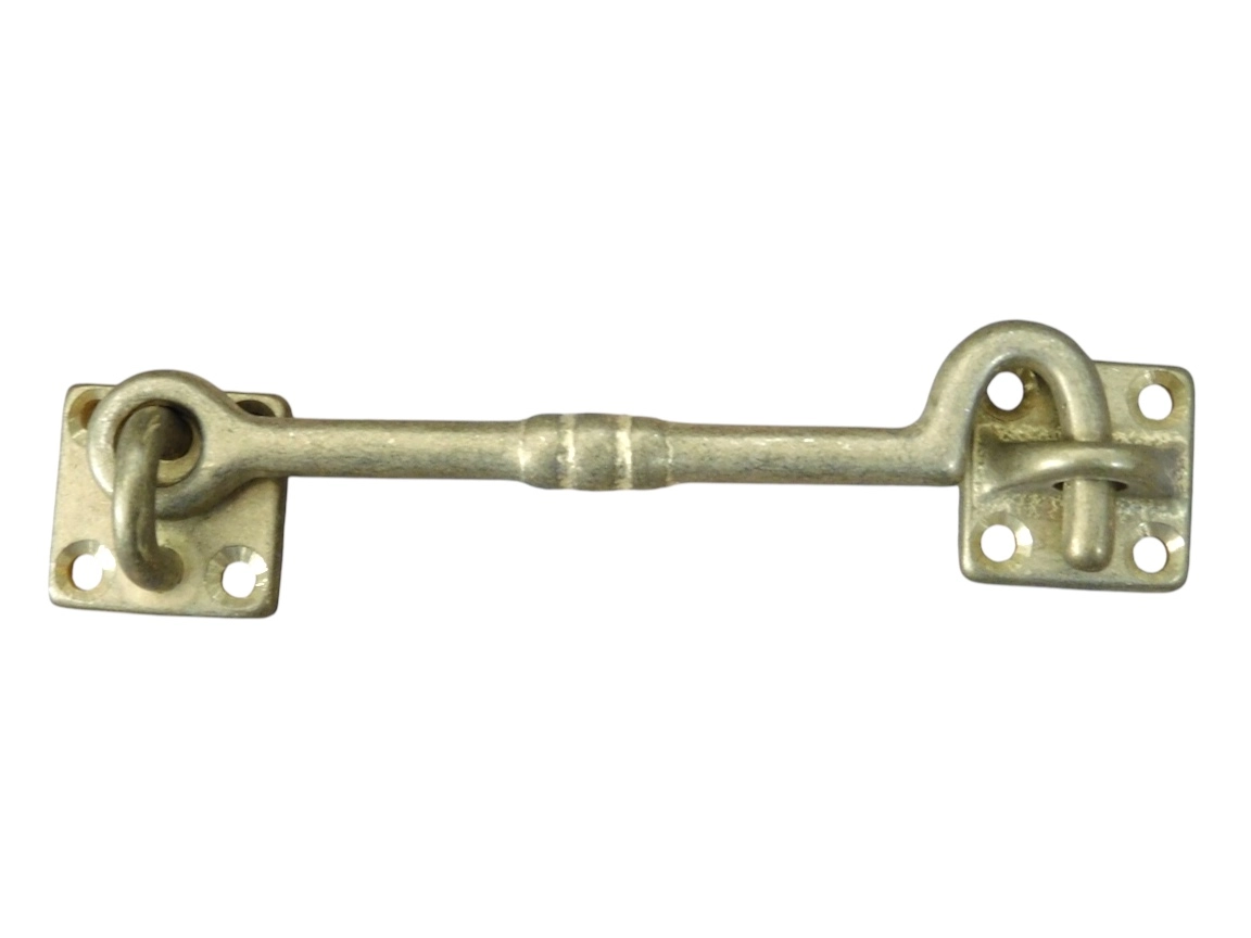 Cabine haak - haak als windhaak sluiting , messing, 12 cm
