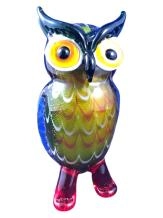 Glazen decoratie beeld van een uil, dierenbeeld