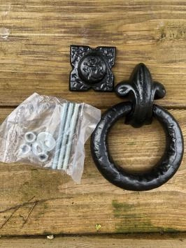 Antieke deurklopper - klassiek design - zwart - ijzer