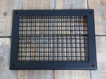 Rechthoekig luchtrooster met massief (grof) gaas, mat zwart ...