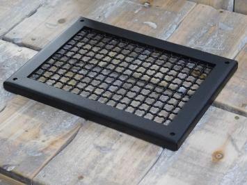 Rechthoekig luchtrooster met massief (grof) gaas, mat zwart ...