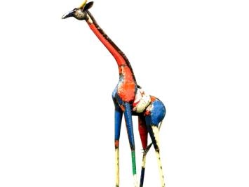 Giraffe 'Zhenga' - handgemaakt uit Afrika - 200 cm - kleur