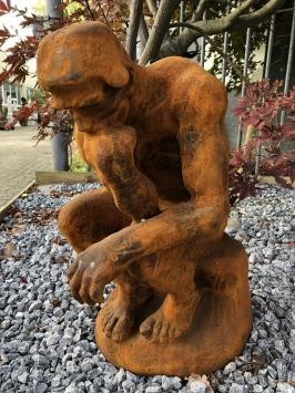 Denkende man - gietijzeren beeld - 72 cm - rustiek