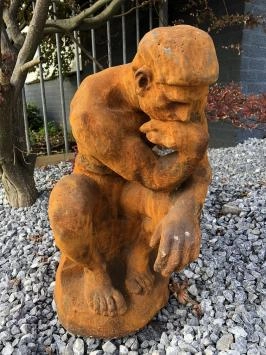 Denkende man - gietijzeren beeld - 72 cm - rustiek