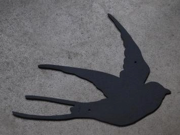 Schwalben-Set aus Metall - Silhouette - mattschwarz - anmutig