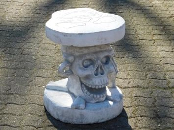 Skull - Stein-Beistelltisch - 48 cm - Sockel - weiß