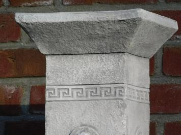 Sokkel - steen - 80 cm - Medusa - Grieks-sleutelmotief