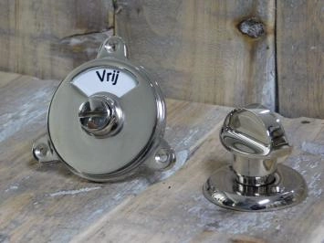 Draaislot geborsteld vrij en bezet voor toiletdeur, wc deur,