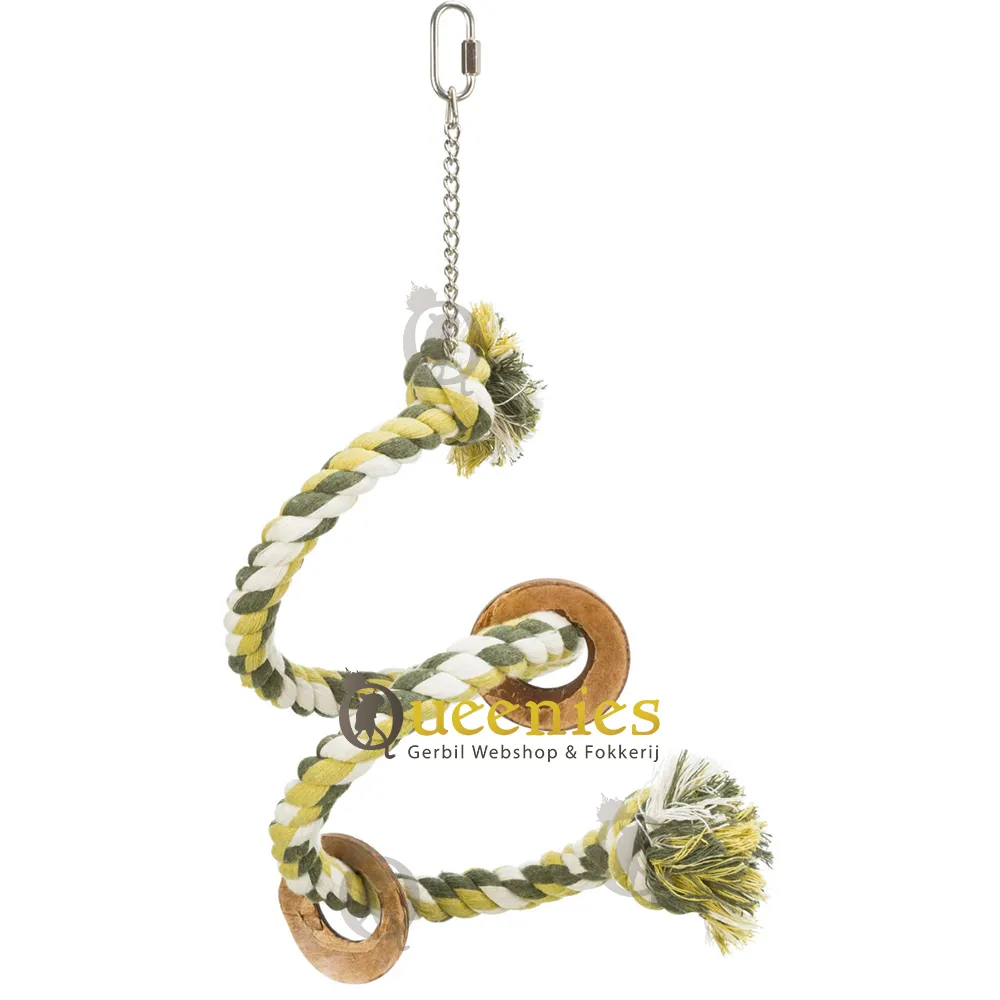 Klimspiraal 50 cm – Katoenen klimtouw voor Knaagdieren en Vogels