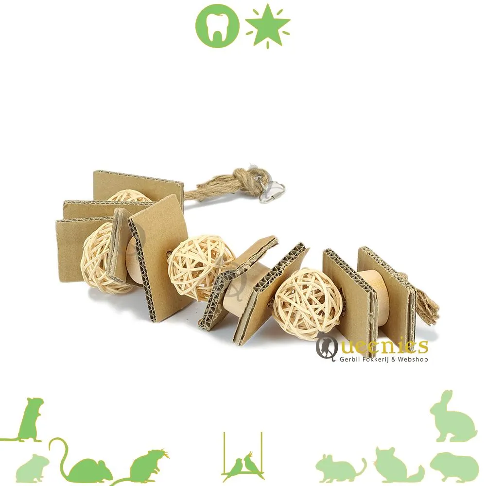 Klimtouw van Rotan en Karton 45 cm - Klimspeelgoed voor Parkieten