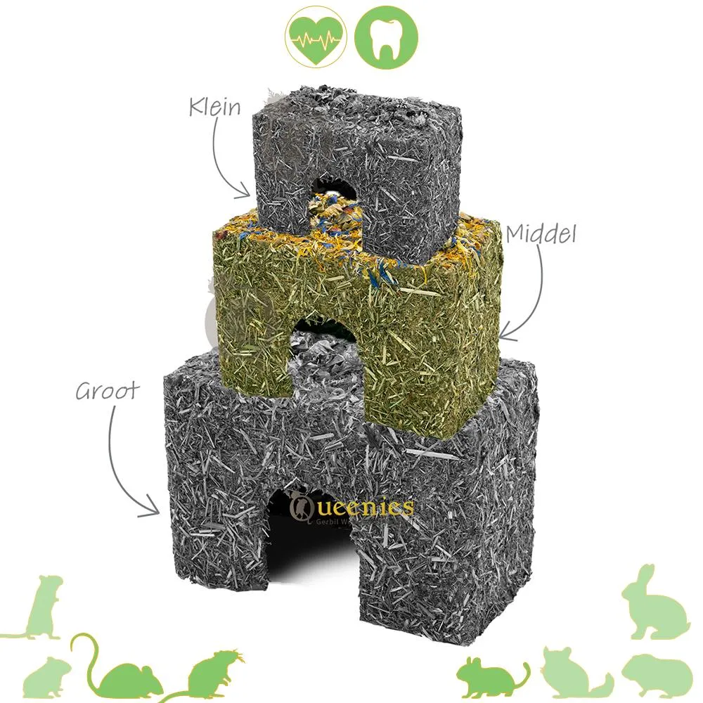 JR Farm Knaaghut Hooihuis met bloemen dak voor Knaagdieren en Konijnen