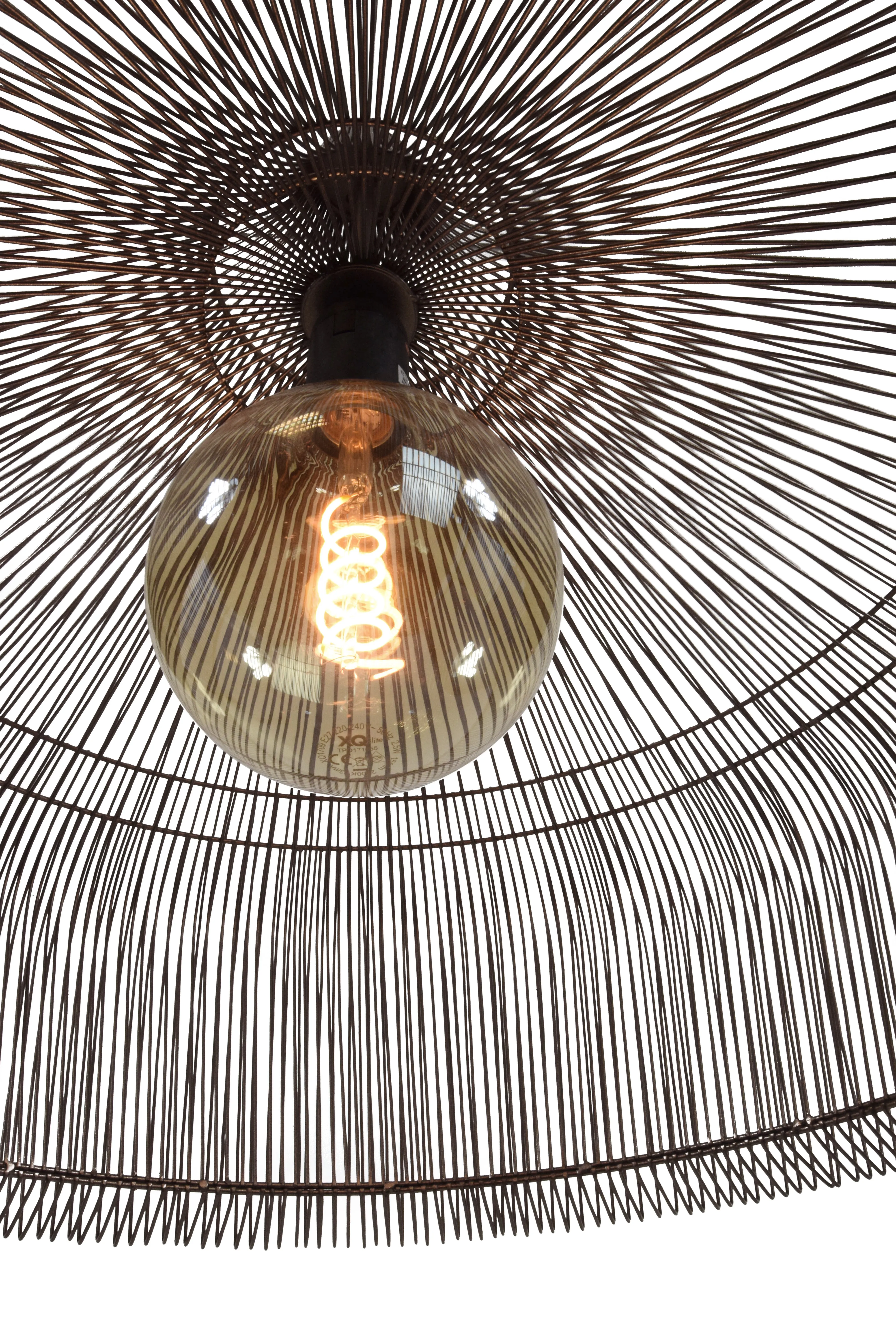 Hanging Lamp Factory Iron Wire Metallic Brown