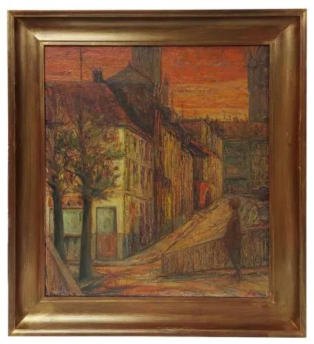 Peinture à l'huile 1963 de l'artiste belge Octaaf Meiresonne